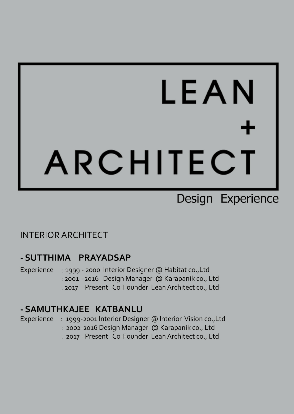 ABOUT US – LEAN ARCHITECT